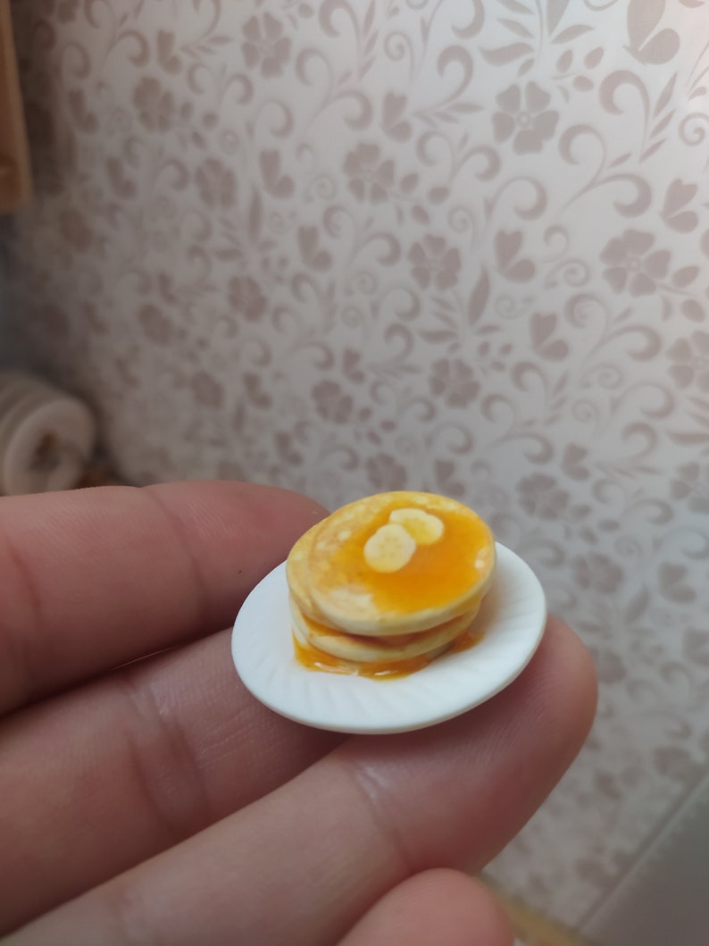 Mini food for dolls. Wafers miniature pancakes with honey. | Etsy