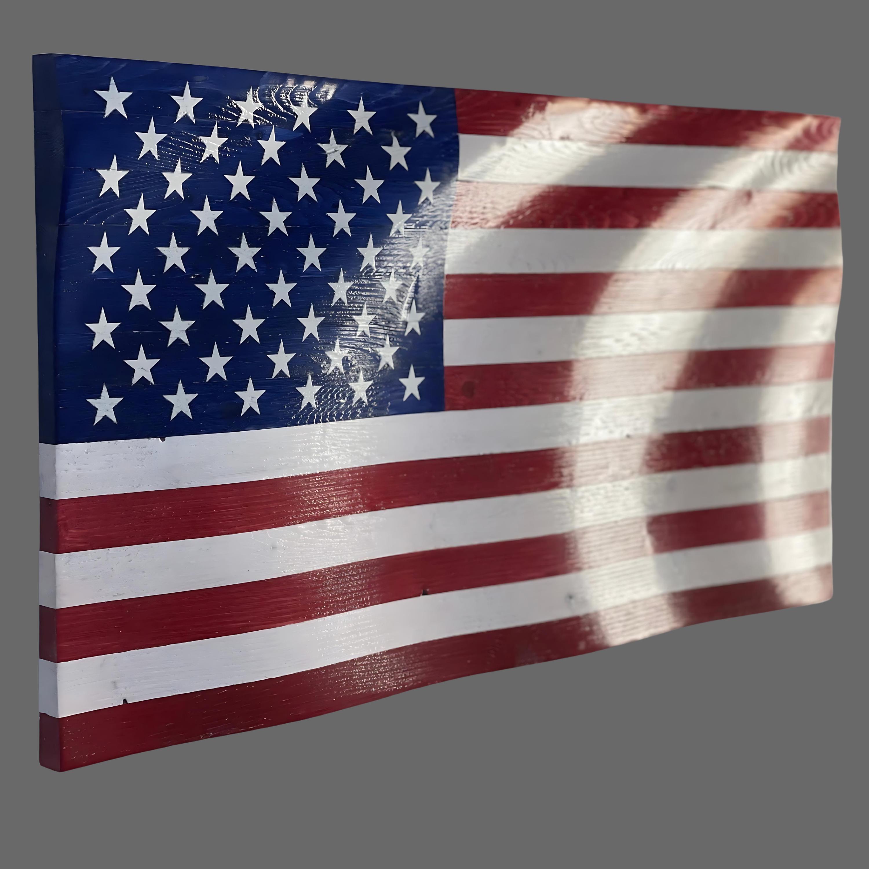 Handmade Wooden American Flag Wall Art Hand-stained Stripes, Union, and ...