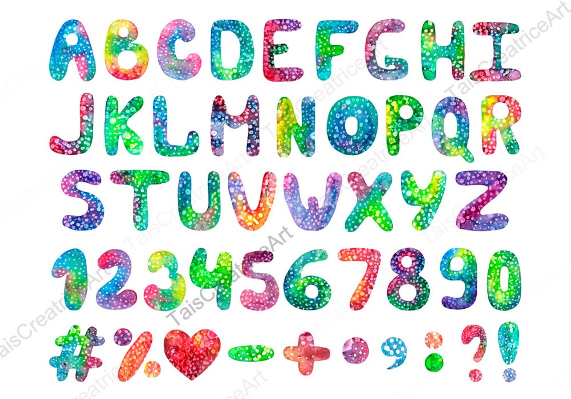 Watercolor Alphabet Clipart/letters Clipart Digital | Etsy