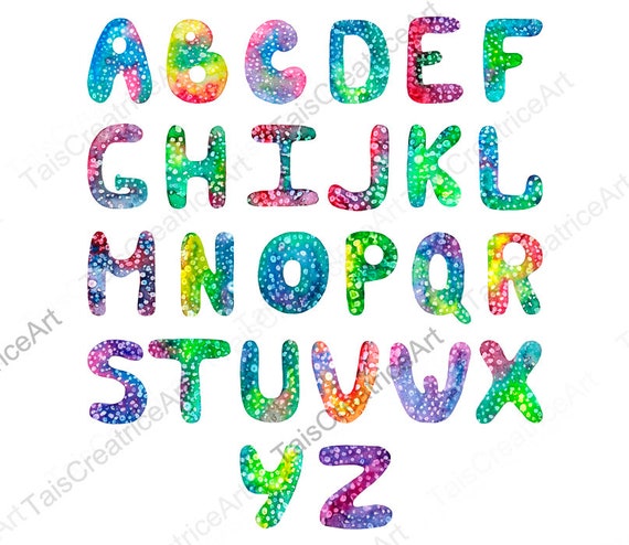 Watercolor Alphabet Clipart/letters Clipart Digital | Etsy