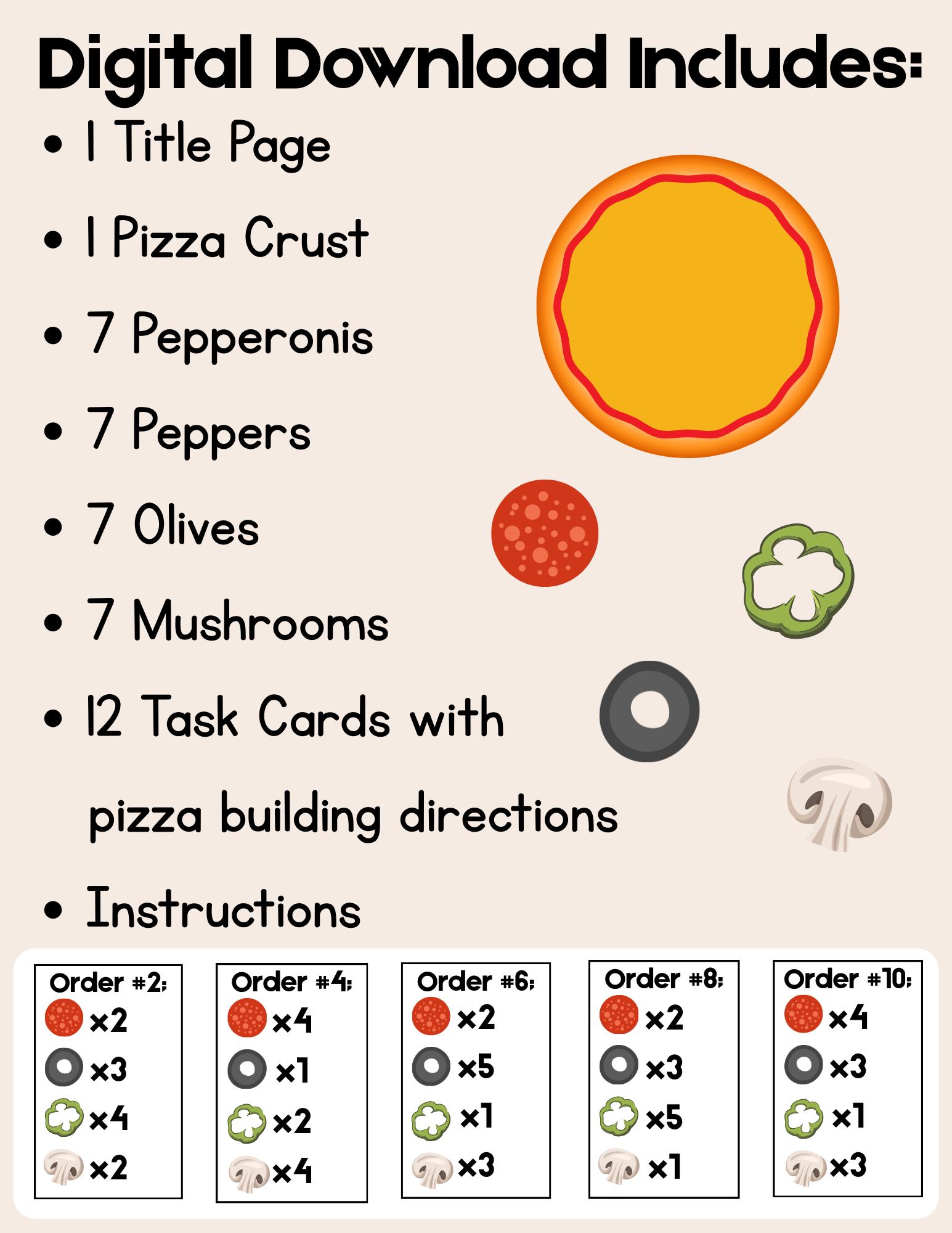 Build a Pizza Activity | Printable Activity | Fine Motor | Following ...