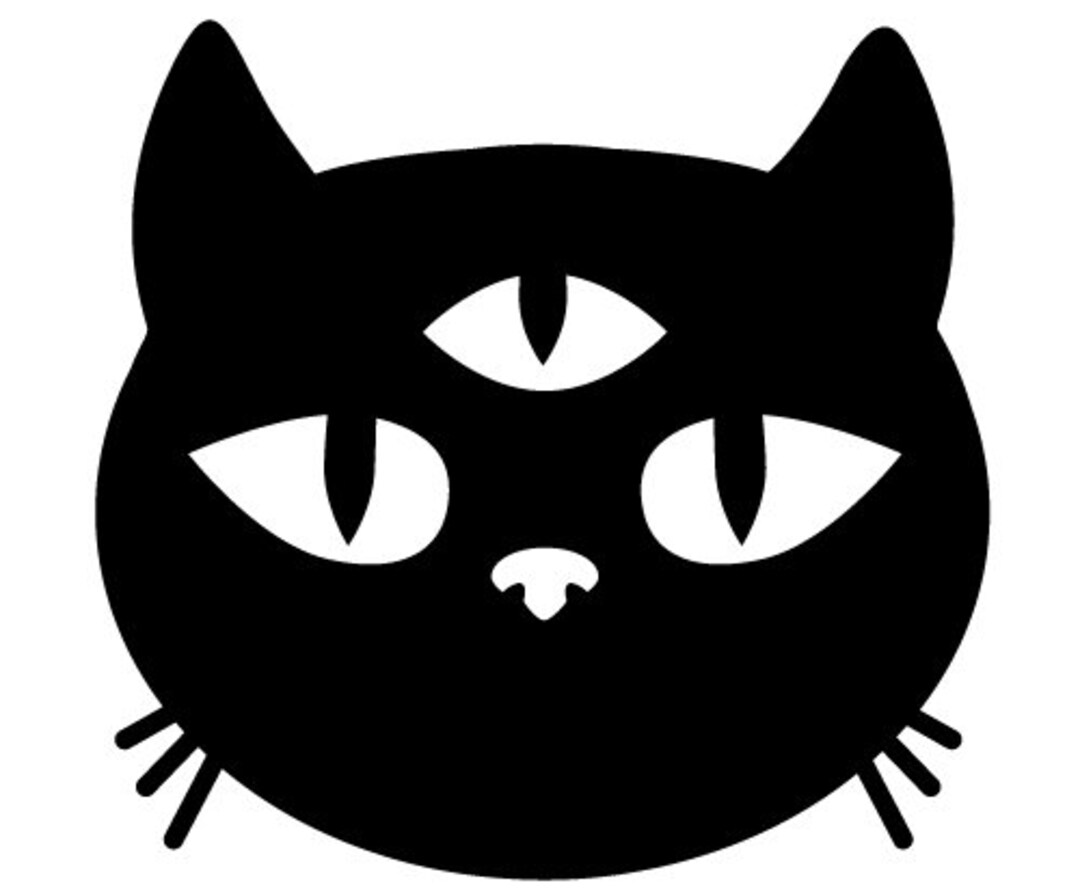 3 Eyed Cat Vinyl Decal - Etsy