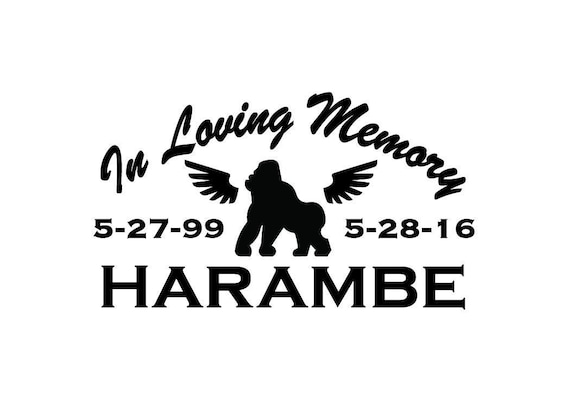 Harambe Memorial Vinyl Decal | Etsy
