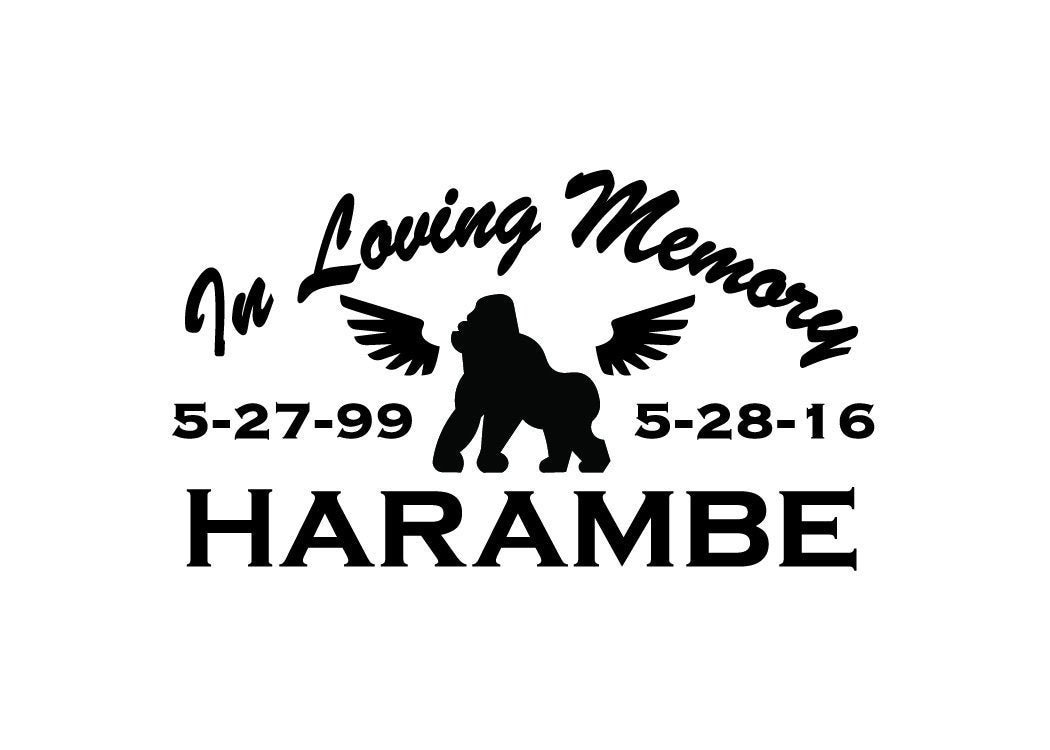 Harambe memorial vinyl decal | Etsy