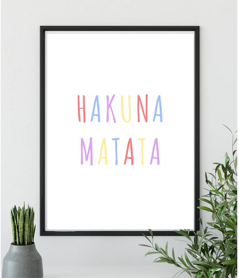 INSTANT DIGITAL DOWNLOAD - Hakuna Matata - Children's Room Decor ...