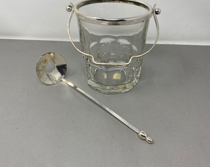 Italy Crystal Ice Bucket With Handle and Serving Spoon - Etsy