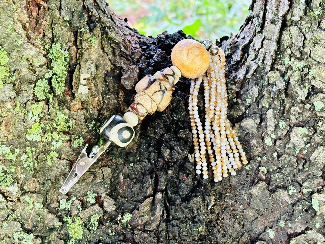 Wand Clip / Tribal Aztec/ Coconut Wood / Bovine/ Rustic / Multi Use ...