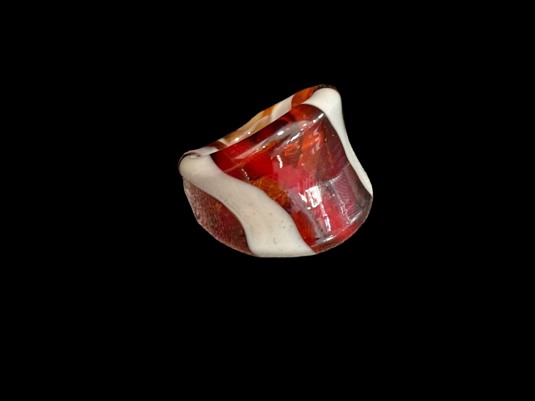 Vintage MURANO Ring / Murano Glass Cocktail Ring / Caramel & Gray ...