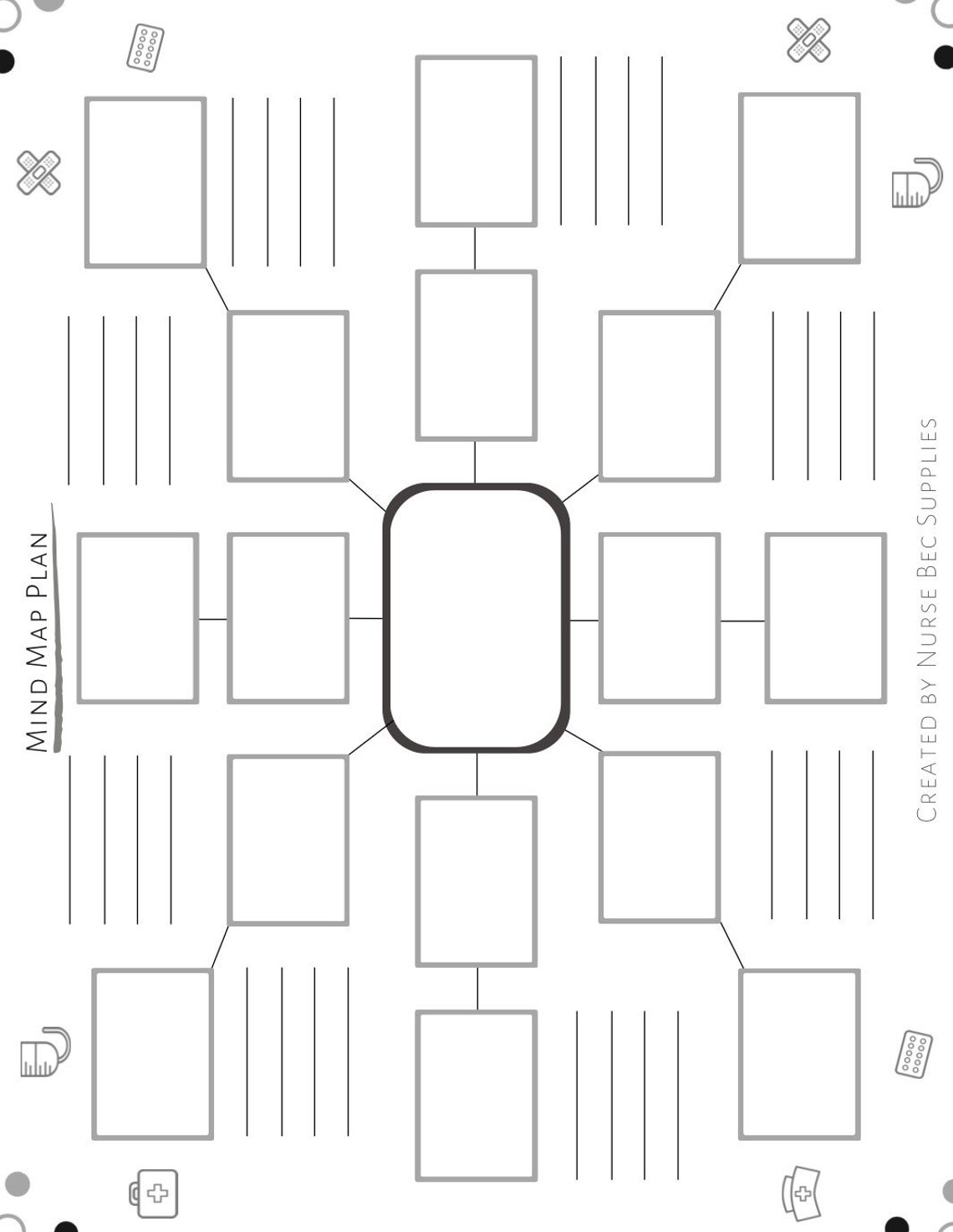 Mind Map Planner Pad Brainstorming Student Nurse Nurses - Etsy