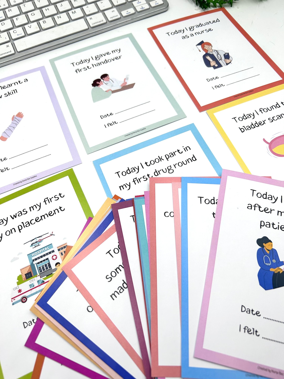 Student Nurse Milestone Cards, Flashcards Essentials, Gift, Guide ...