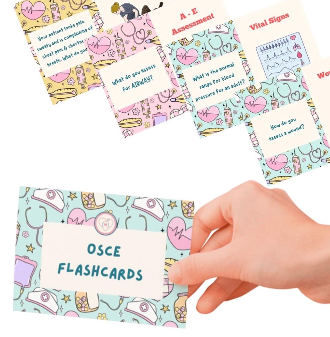 PRE ORDER: OSCE Flashcards for Student Nurses, Exams, Nursing, Trainee ...