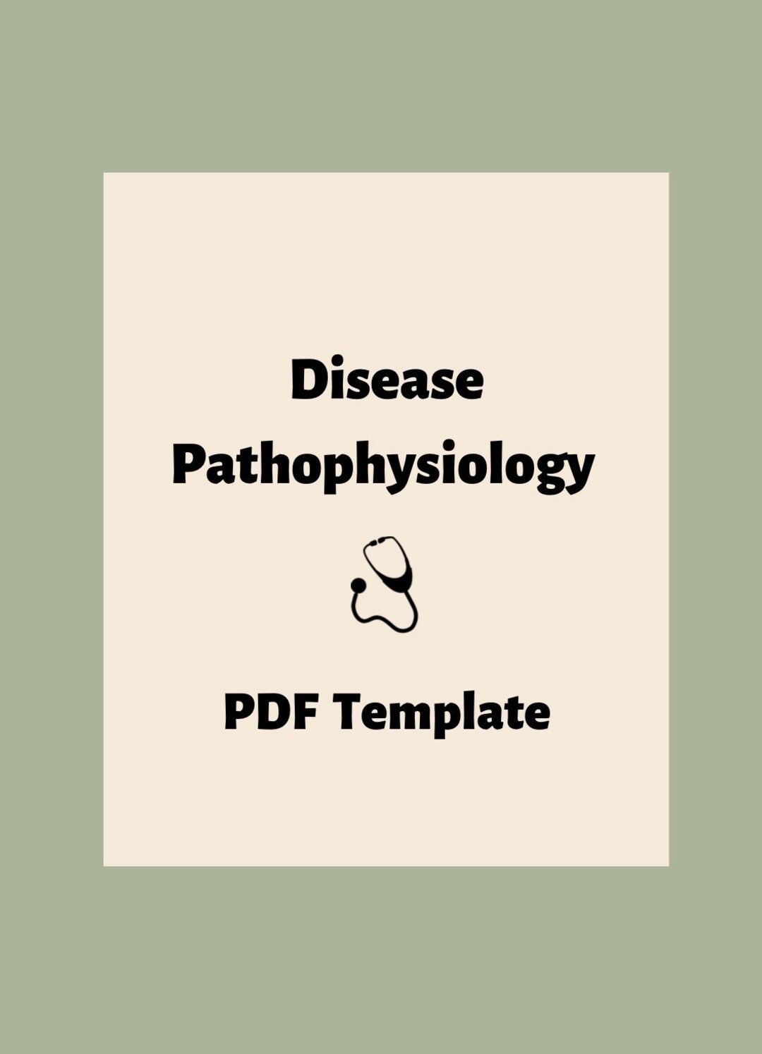 Disease Pathophysiology Template Med Surgical Study - Etsy