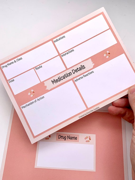 Medication Revision Flashcards Study Aids Pharmacology | Etsy