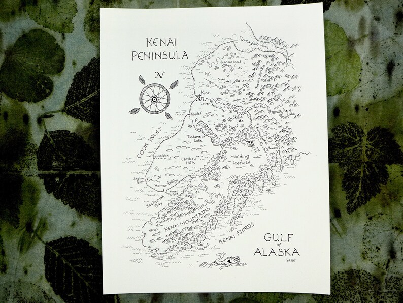 Alaska Map Set: Hand-drawn Map Prints by Alaskan Artist Kim Mcnett of ...