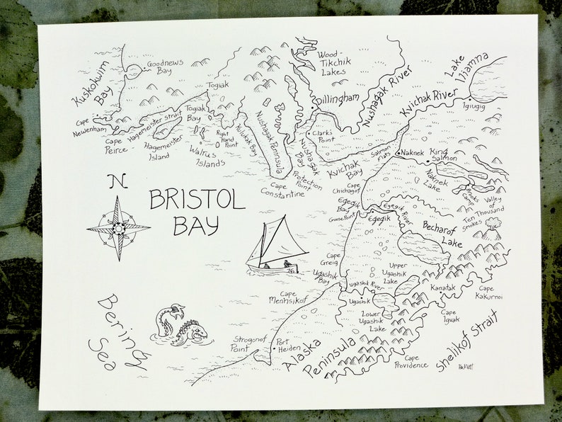Alaska Map Set: Hand-drawn Map Prints by Alaskan Artist Kim Mcnett of ...