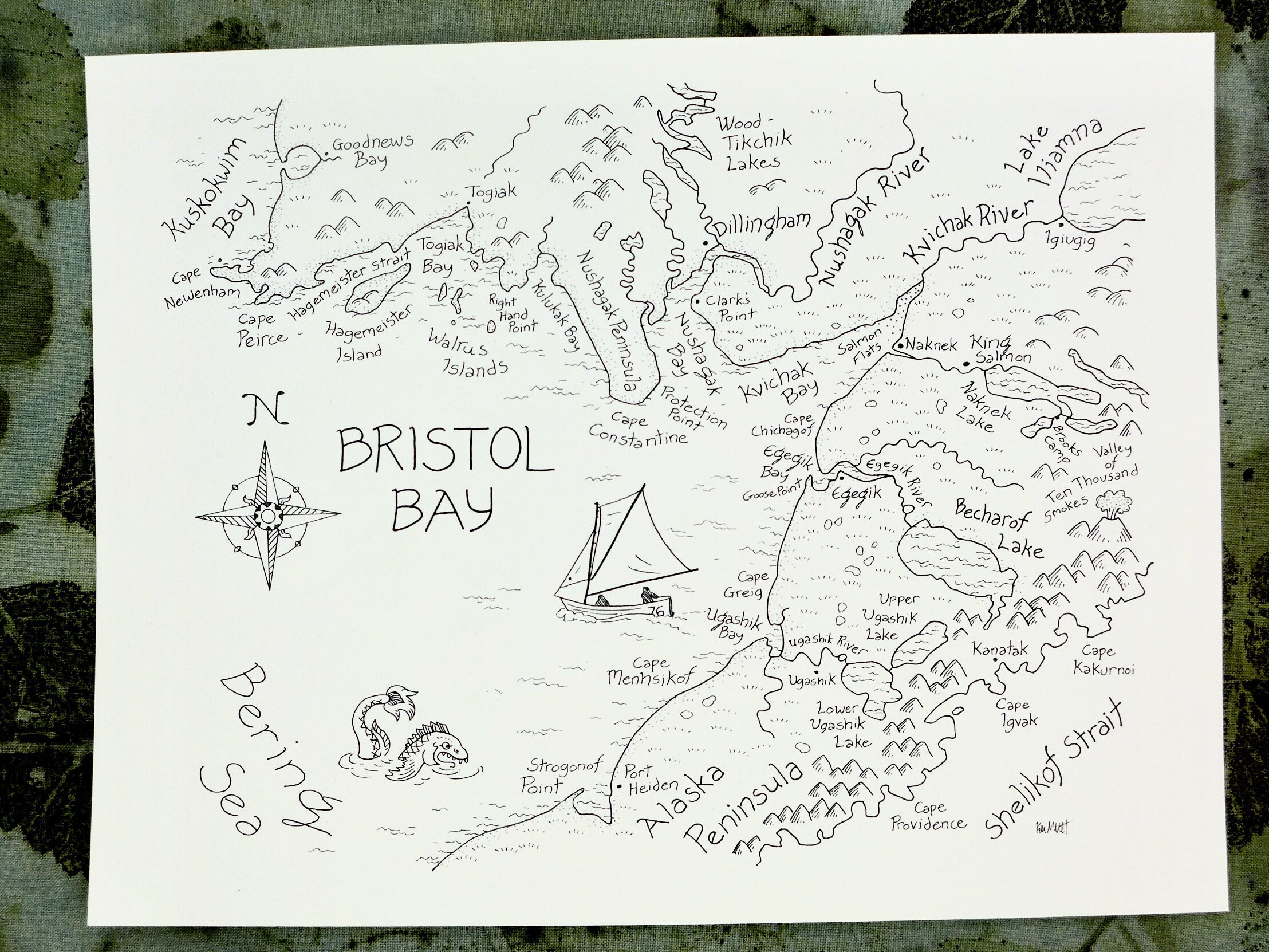 Alaska Map Set: Hand-drawn Map Prints by Alaskan Artist Kim Mcnett of ...