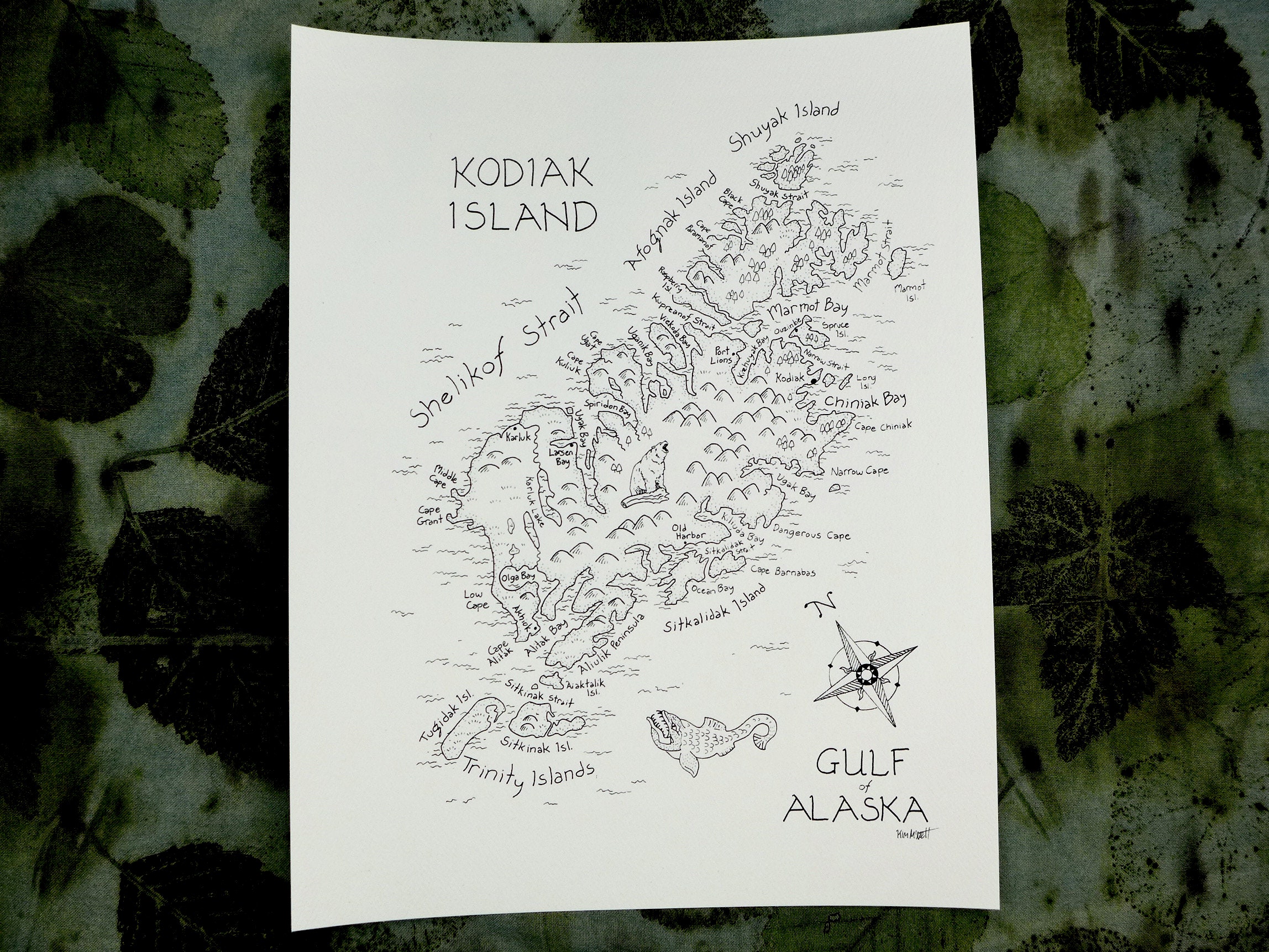 Alaska Map Set: Hand-drawn Map Prints by Alaskan Artist Kim - Etsy