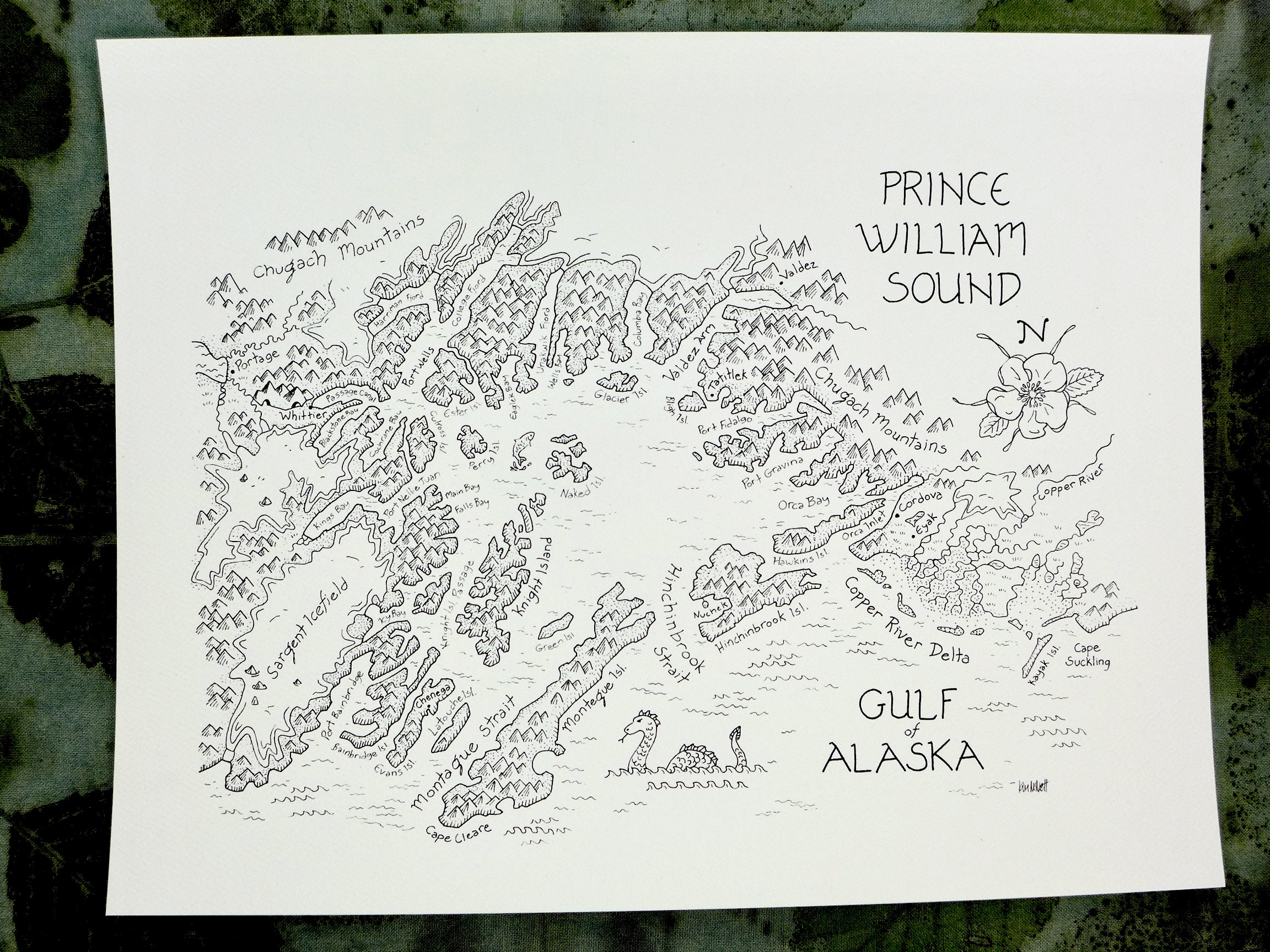 Alaska Map Set: Hand-drawn Map Prints by Alaskan Artist Kim - Etsy