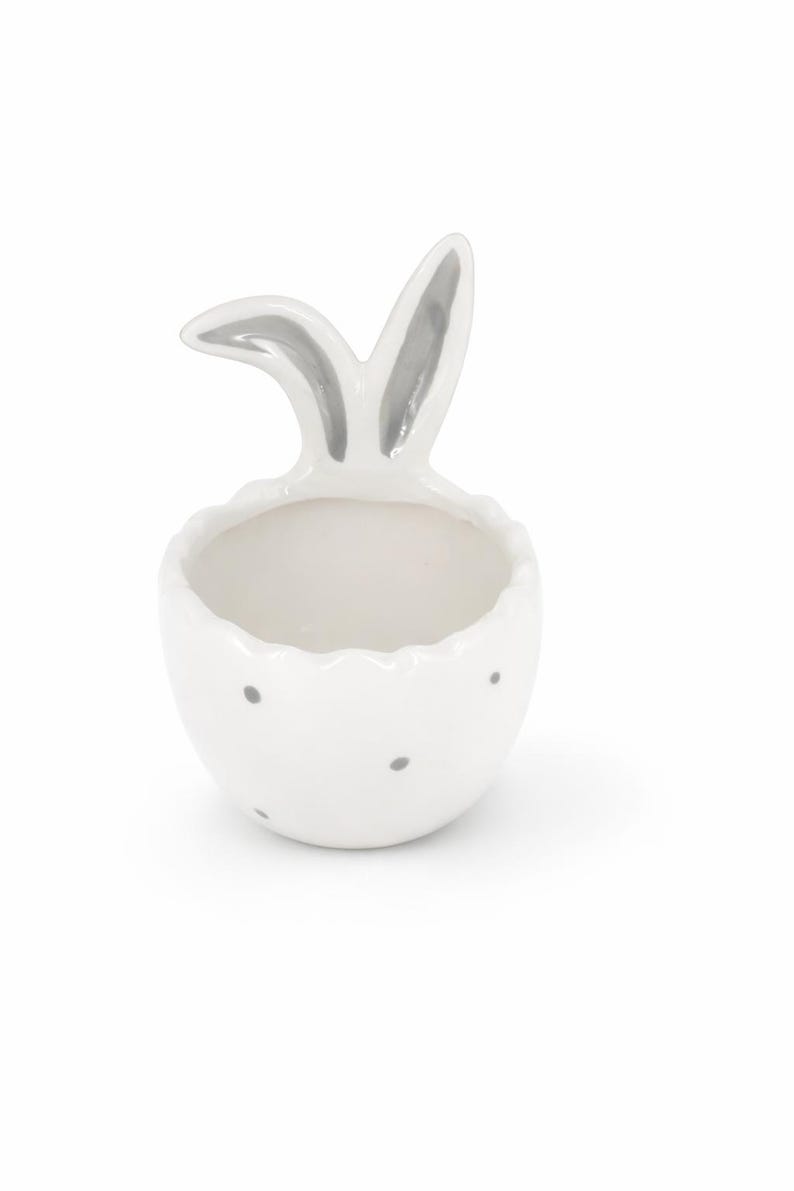 Large Ceramic Rabbit Ears Easter Egg Cup, Easter Decor, Easter Display ...
