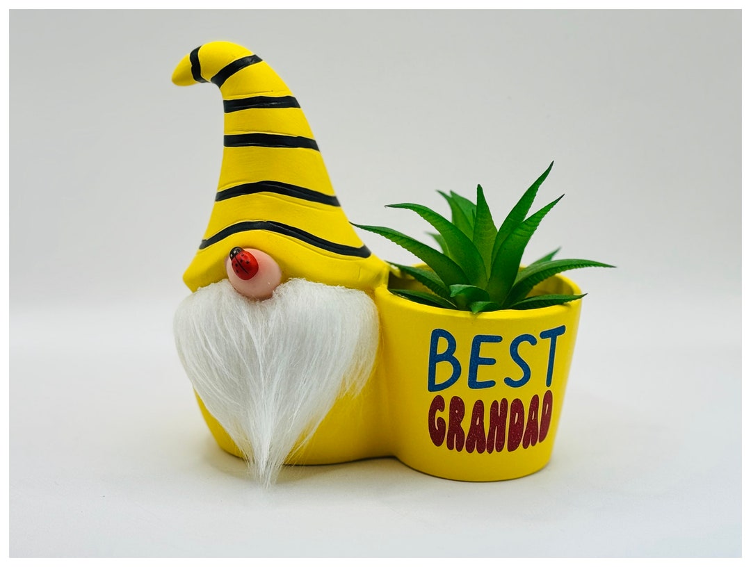 Handmade Best Grandad Bumble Bee Gonk Plant Pot, Nordic, Gnome, Swedish ...