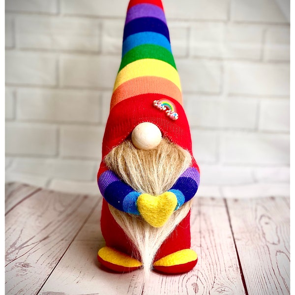 Rainbow Gnome - Etsy