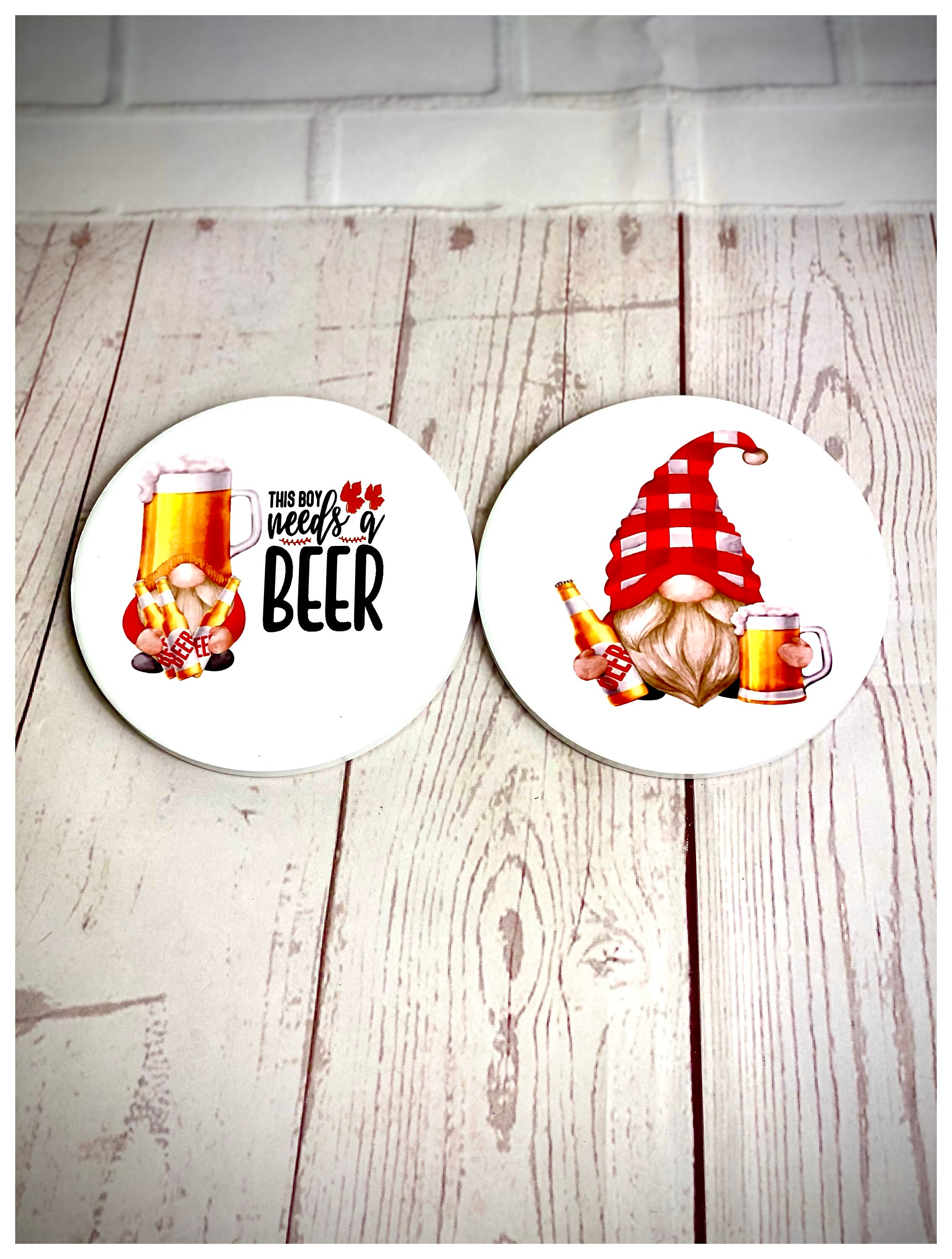 Gnome Beer Ceramic Coaster, Gonk, Nordic, Swedish Tomte - Etsy UK