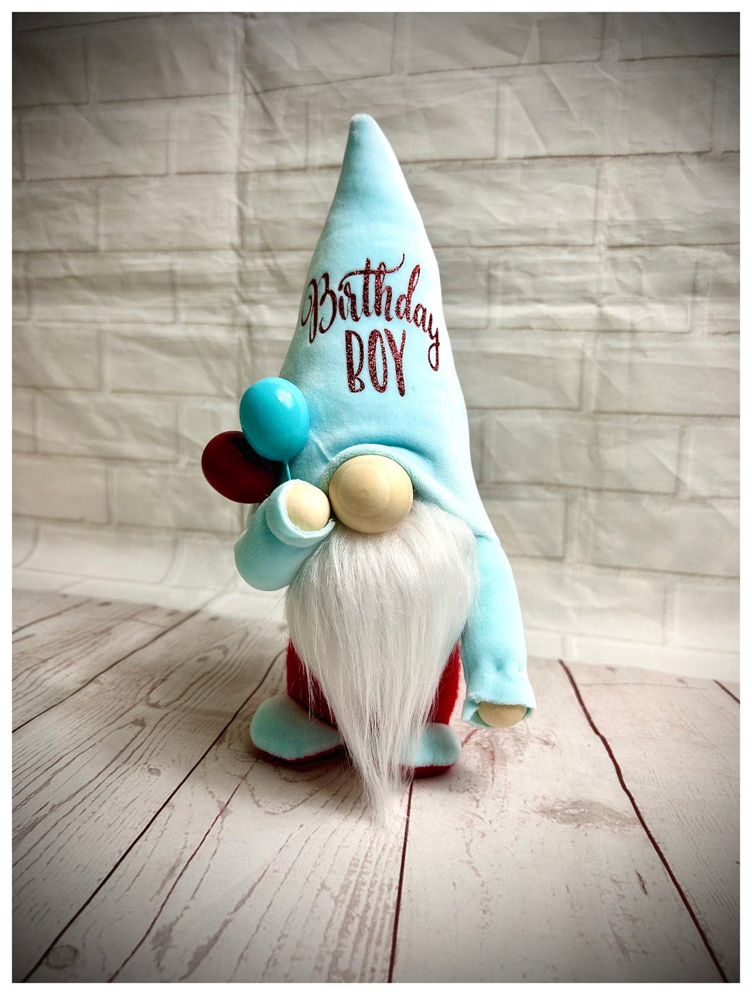 Handmade Birthday Boy Gnome With Balloons, Gonk, Nordic, Swedish Tomte ...