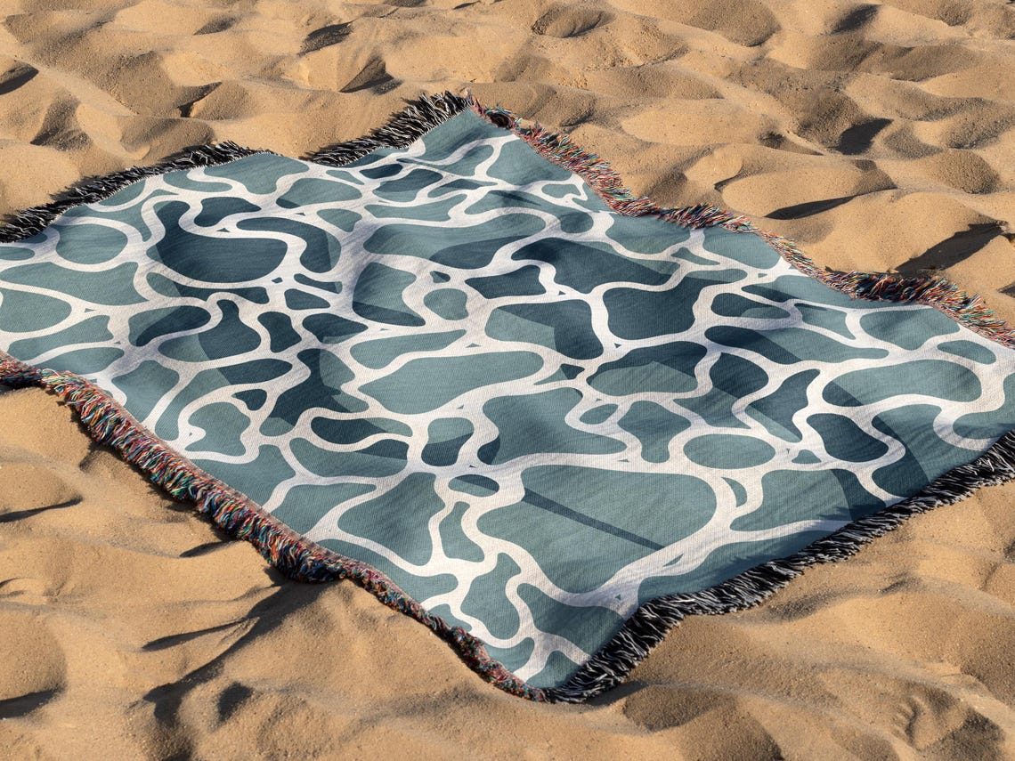 Whale Shark Woven Cotton Throw Fringe Blanket, Naturalist Wall Tapestry ...