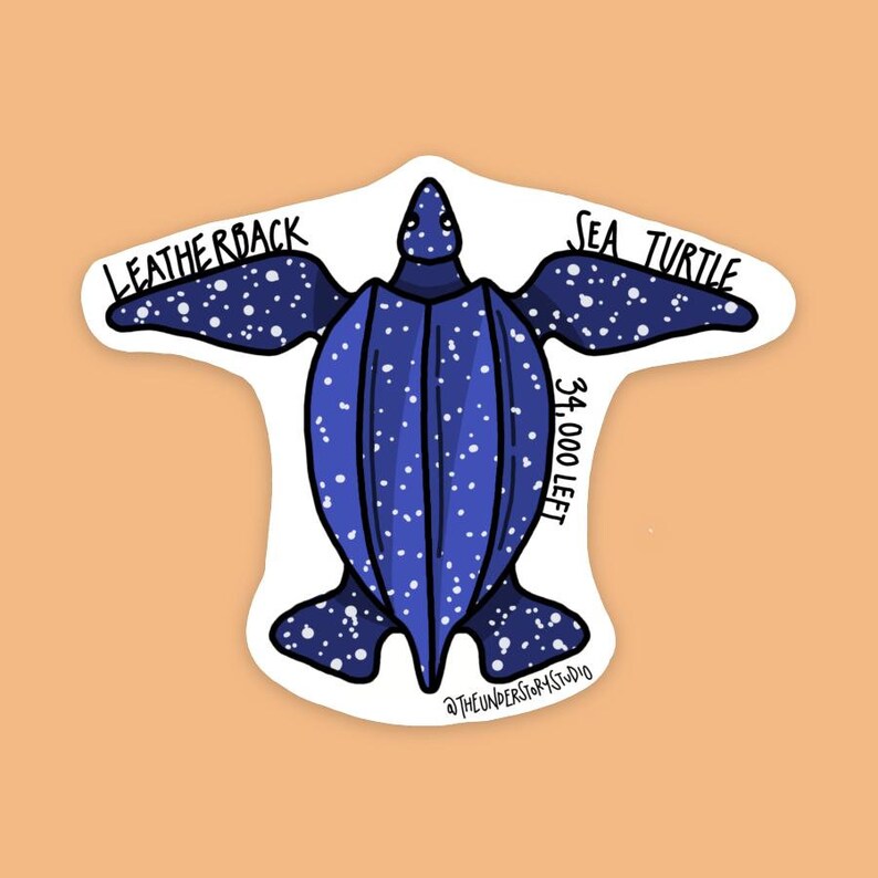Leatherback Sea Turtle Endangered Species Sticker Laptop - Etsy