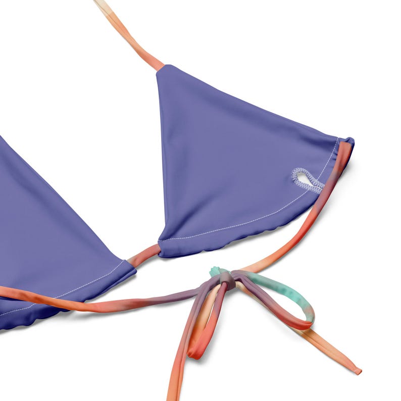 Golden Hour Recycled Plastic Triangle String Bikini Swimsuit Set ...
