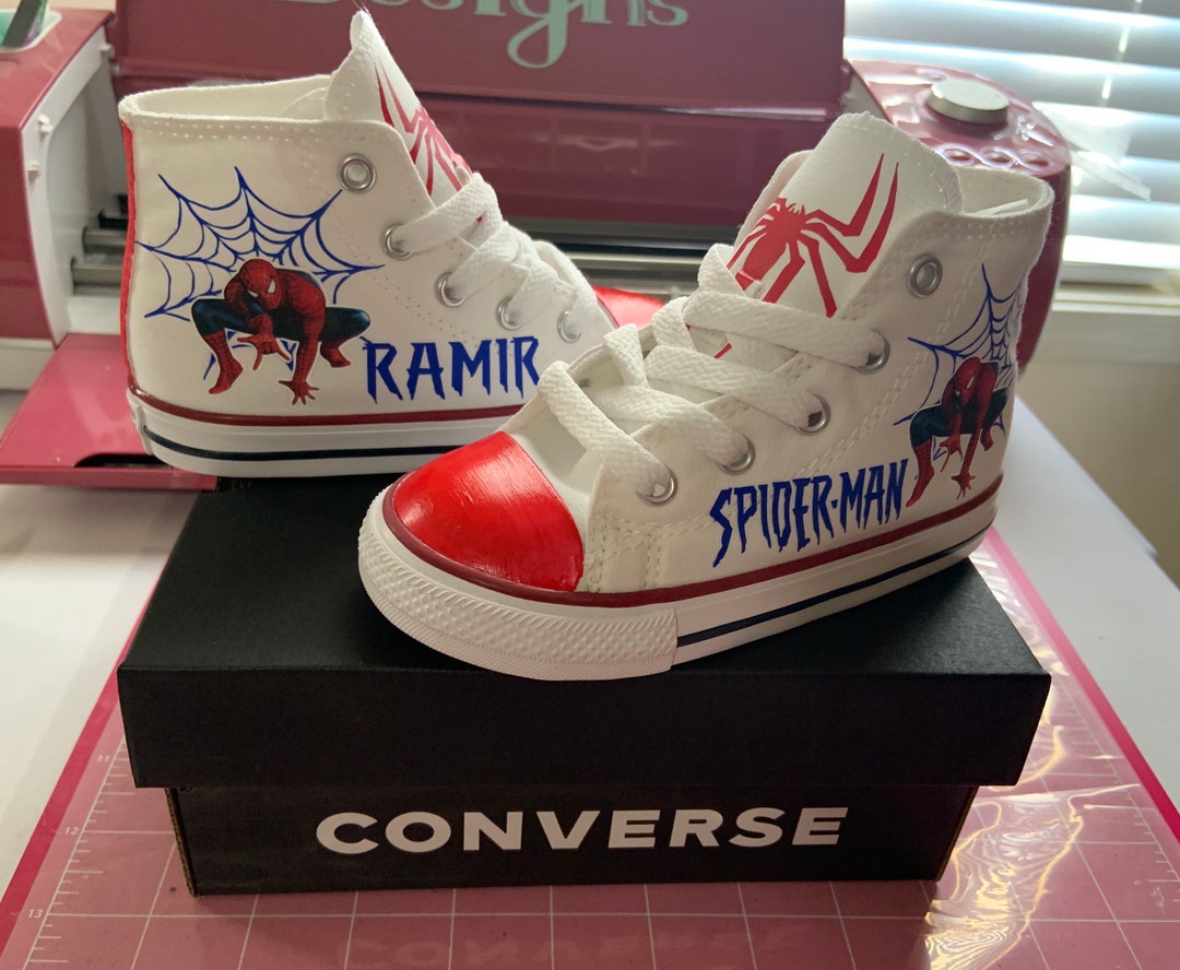 Spider-man Inspired Converse - Etsy