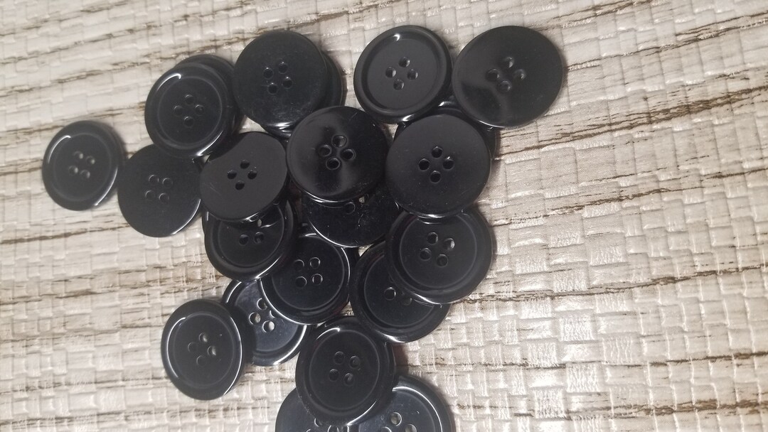 100 Pack 1 Inch Black Buttons/black Buttons 25mm/ 1 Inch - Etsy