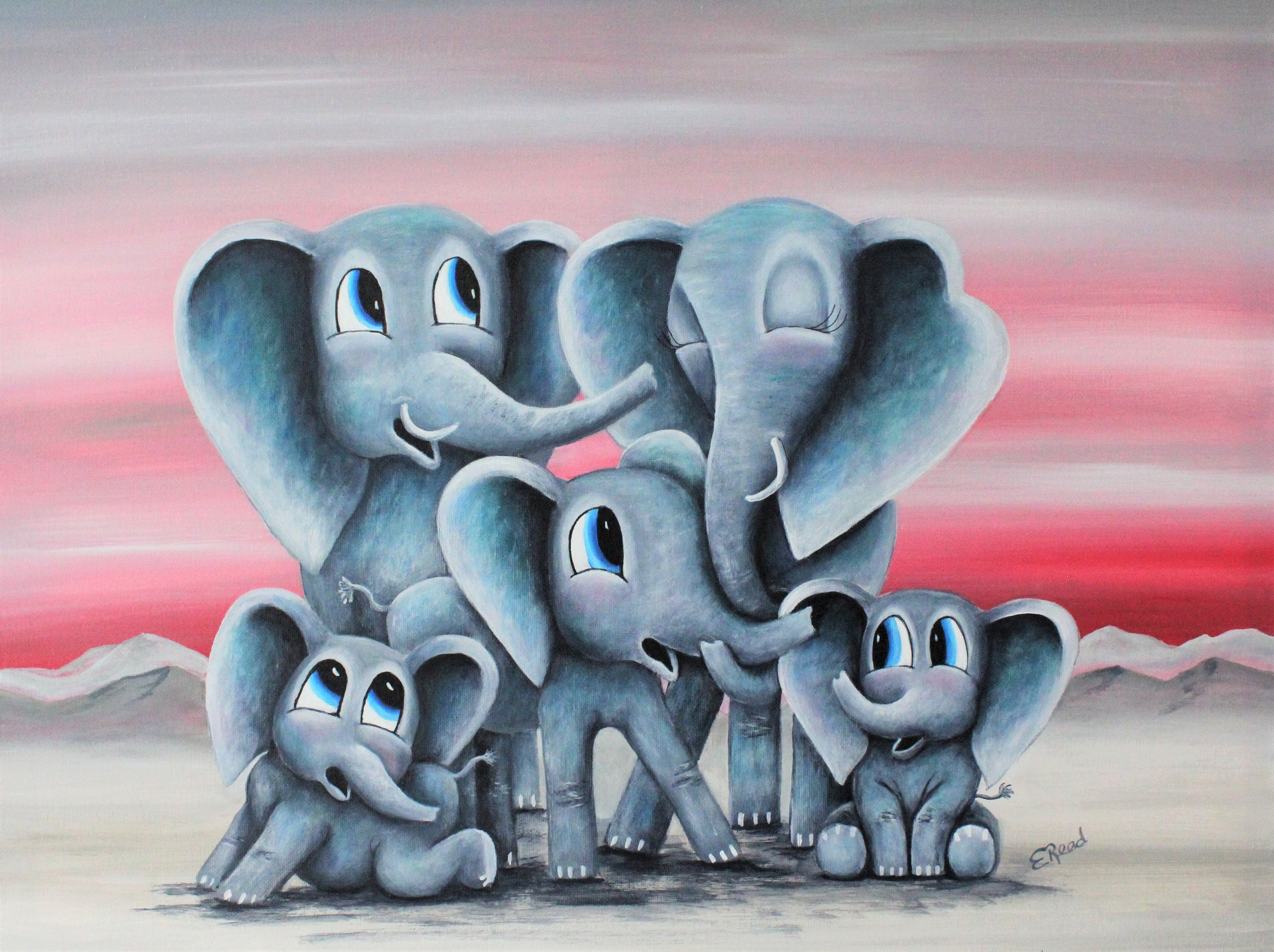 Cartoon Elephant Family Pictures