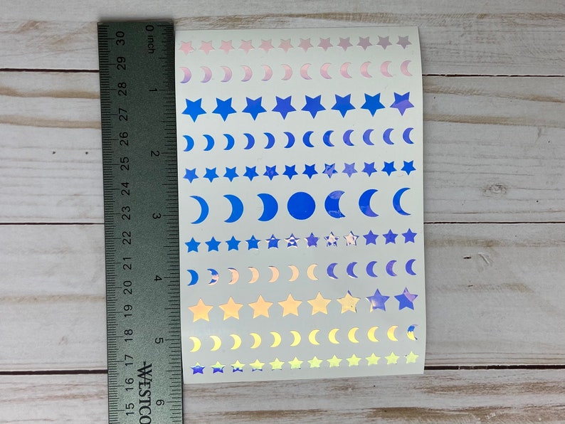 Holographic Moon & Stars Stickers - 2 Pack - Etsy