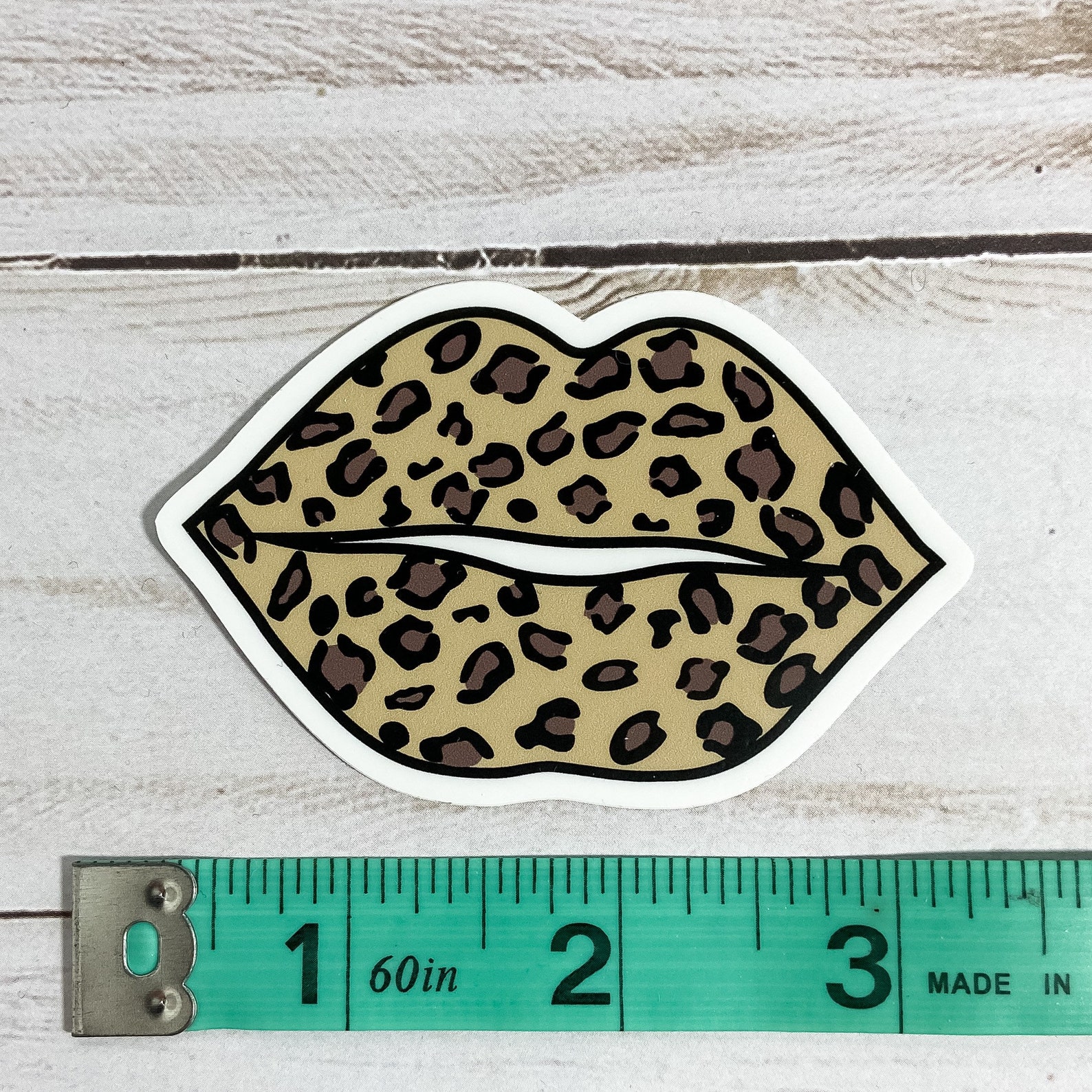 Leopard Print Lips Sticker - Etsy