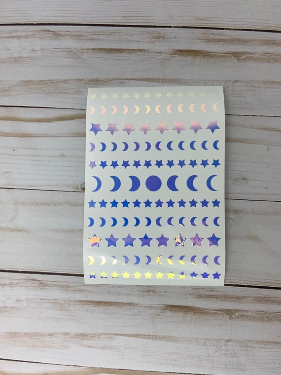 Holographic Moon & Stars Stickers 2 pack | Etsy