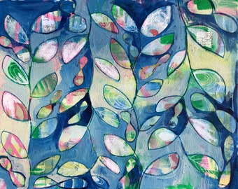Abstract Botanical Painting on Canvas - Etsy