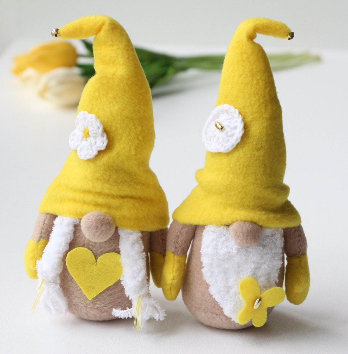 Spring sunny gnomes Easter yellow gnome Gnomes in love | Etsy