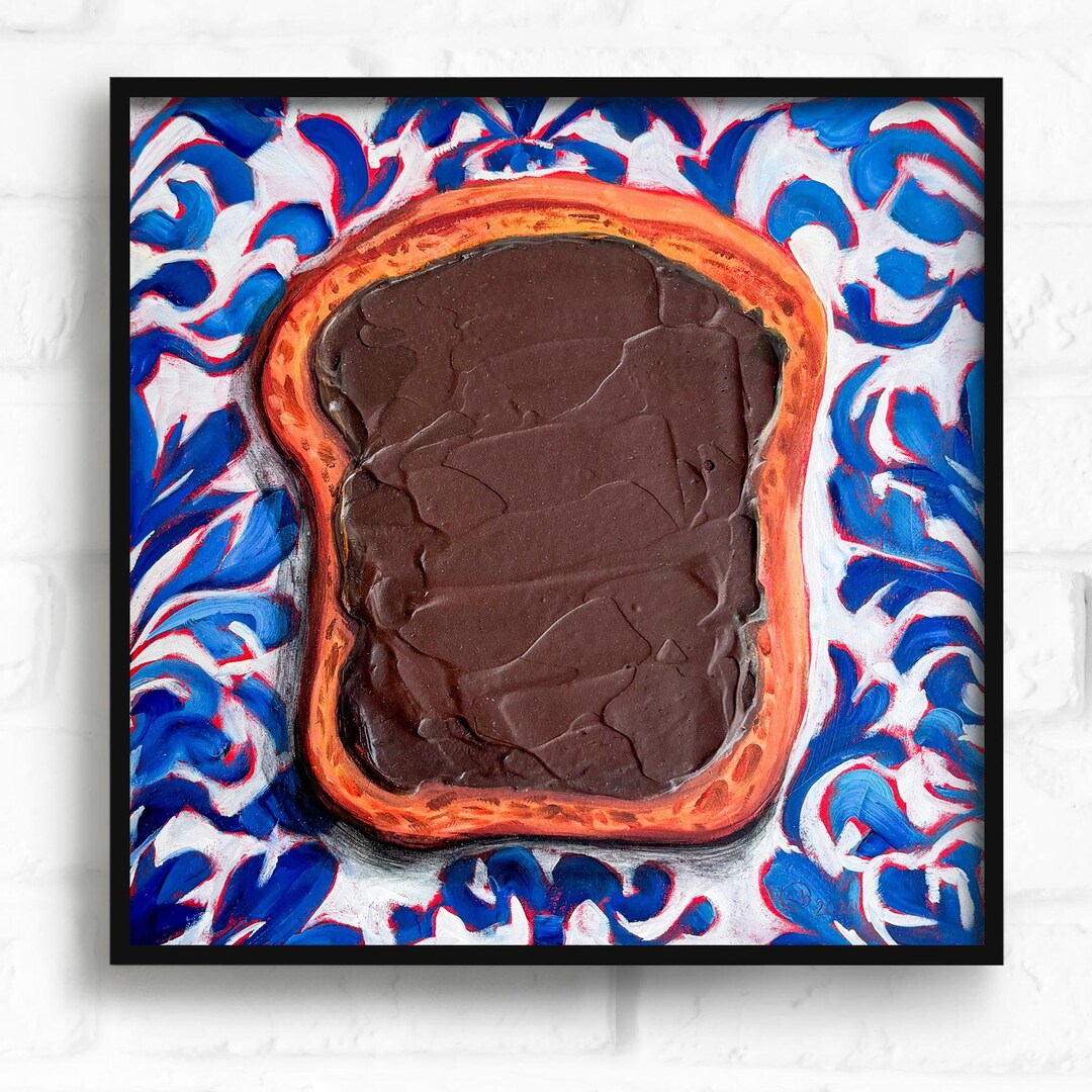 Toast Bread Art Food 3D Textured Original Oil Painting Kitchen Wall ...