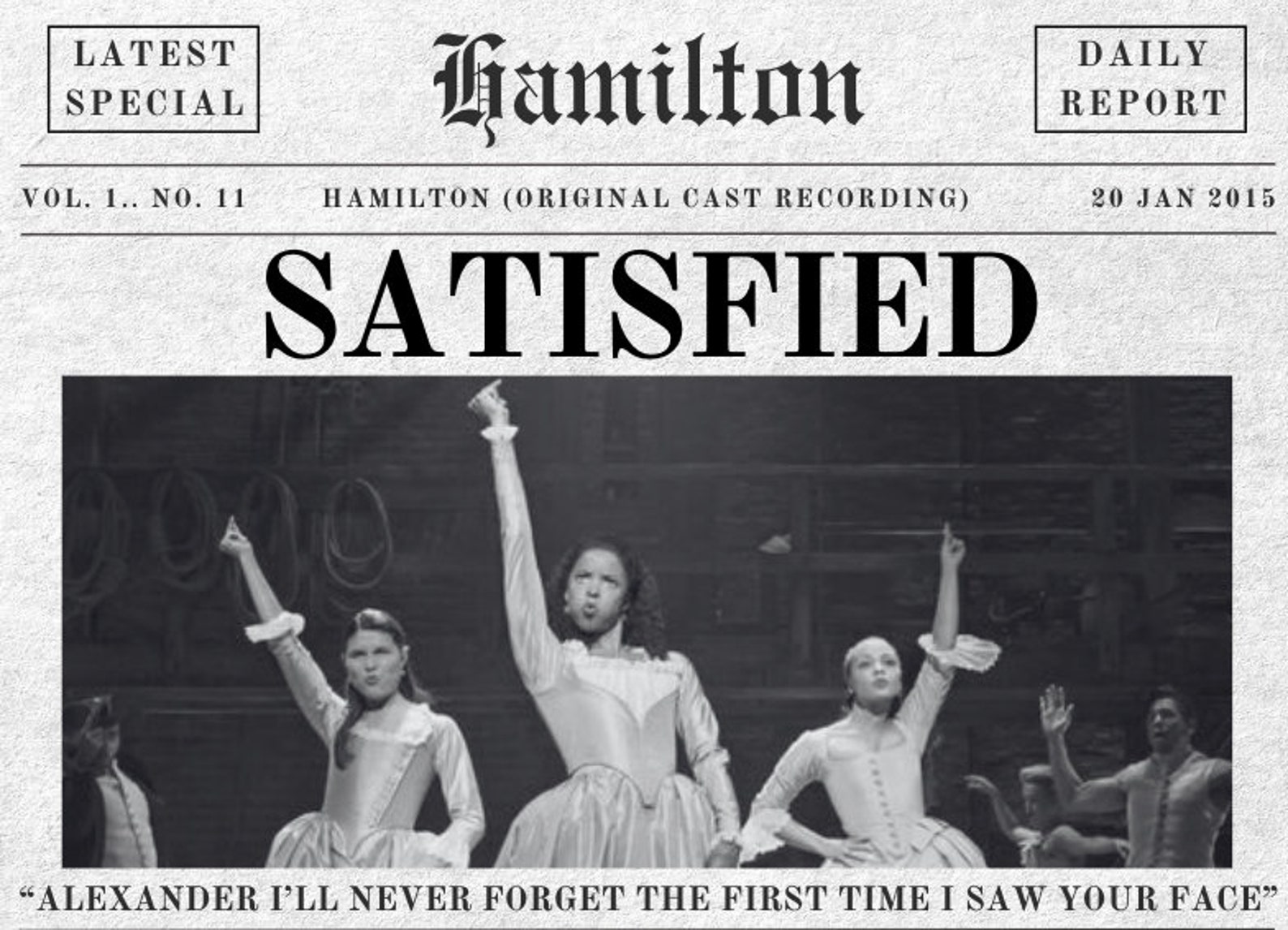 Satisfied - Hamilton Broadway Print (digital Download) - Etsy