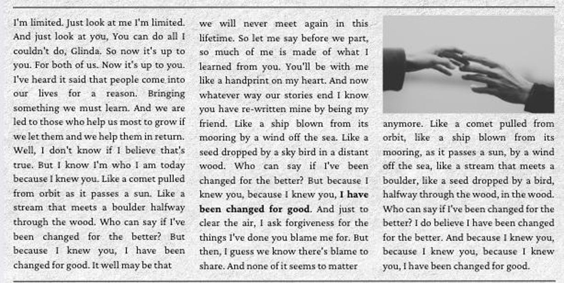 Wicked for Good - Movie Newspaper Song Print - Etsy