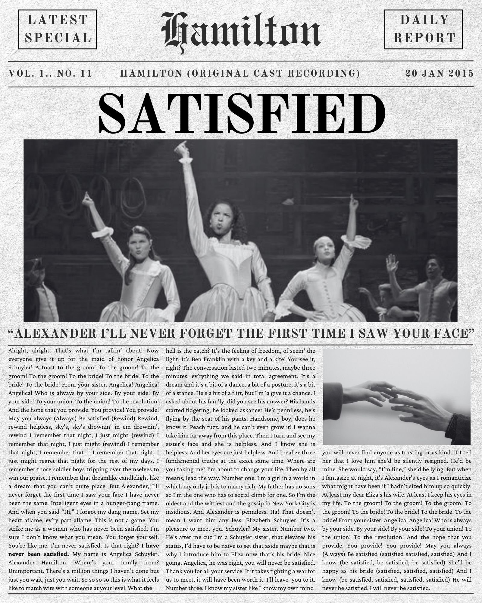 Satisfied - Hamilton Broadway Print (digital Download) - Etsy