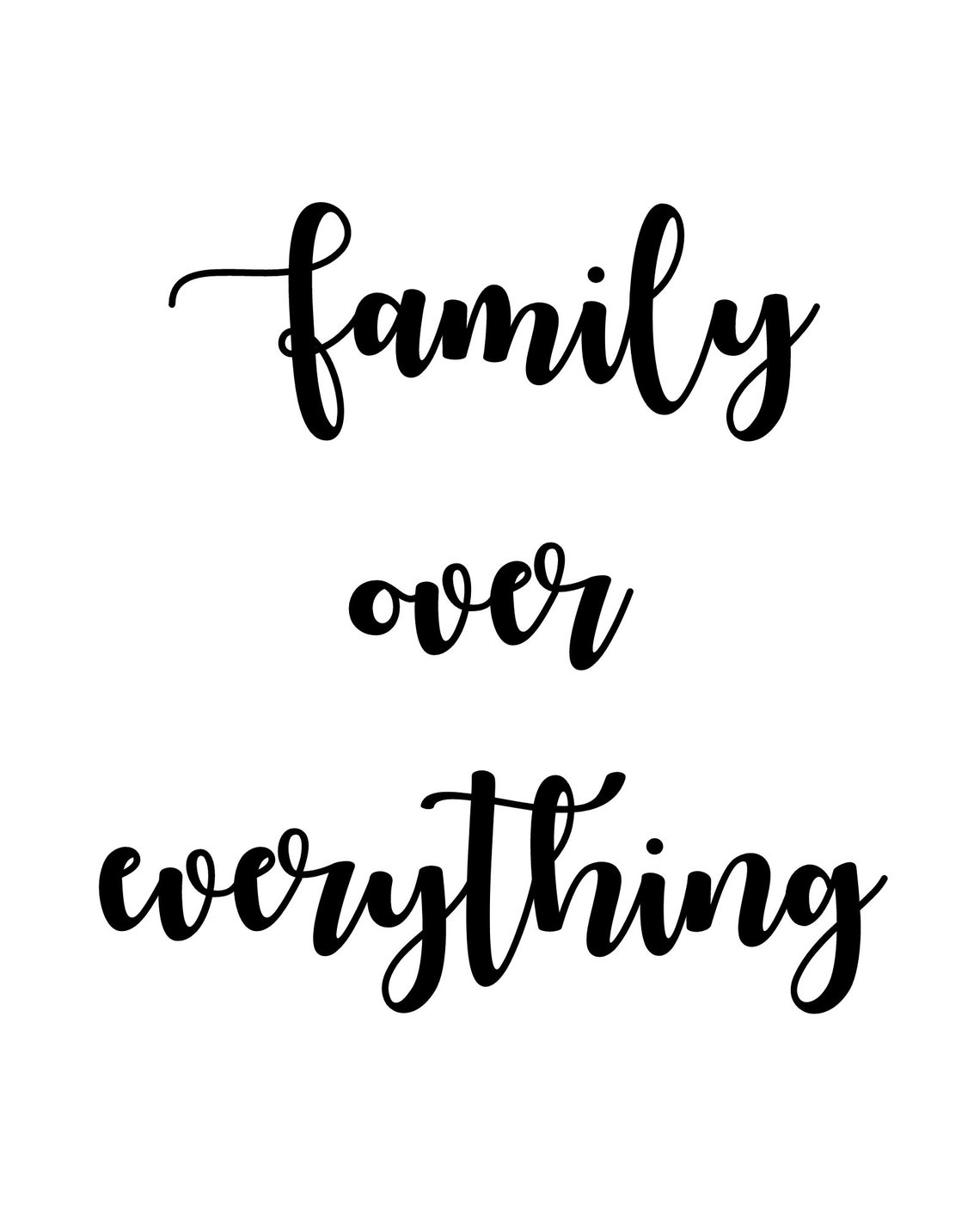 Family Over Everything Quote Sign, Family is Everything Quote, Family ...