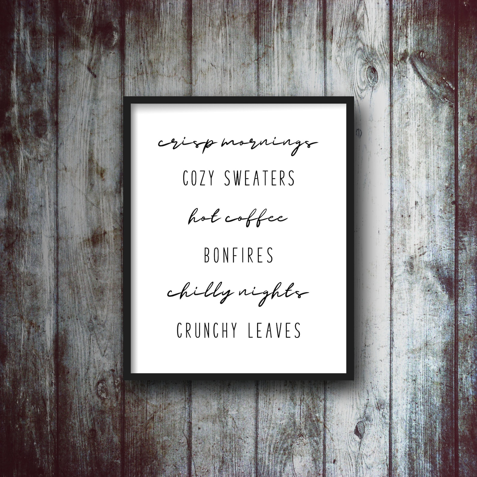 Fall Printable Home Decor Sign, Hello Fall Printable Decor, Crisp ...