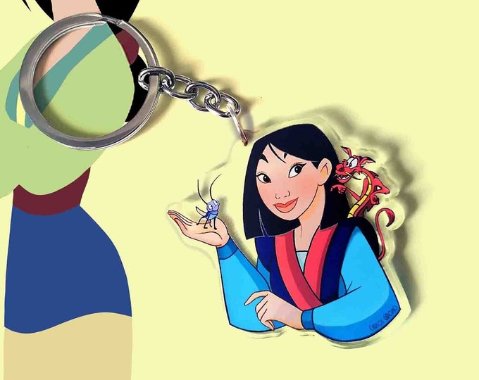 Mulan Disney Disney Keychain 6 Cm, Disney Mulan and Mushu Accessory - Etsy