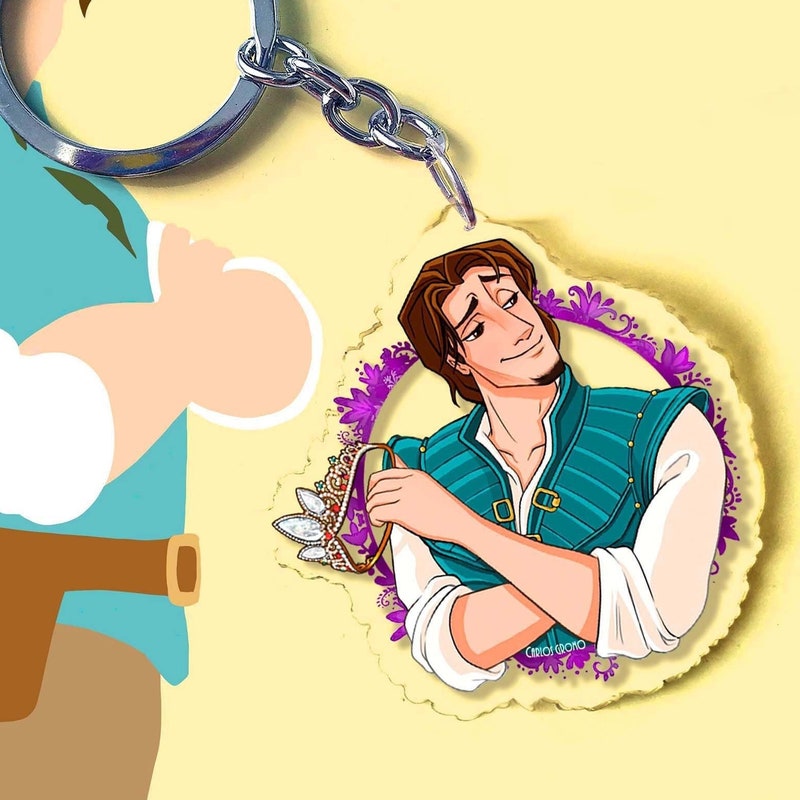 Rapunzel and Flynn Keychain - Etsy