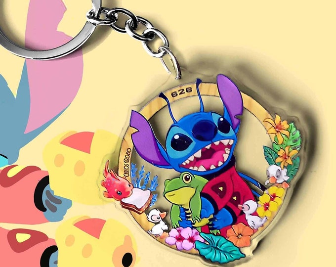 Stitch - Disney Keychain (6 Cm) - Lilo and Stitch. Disney Accessory ...