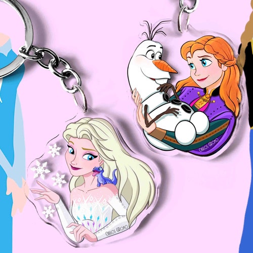 FROZEN Elsa Anna and Olaf Keychain 7cm Accessory Disney - Etsy