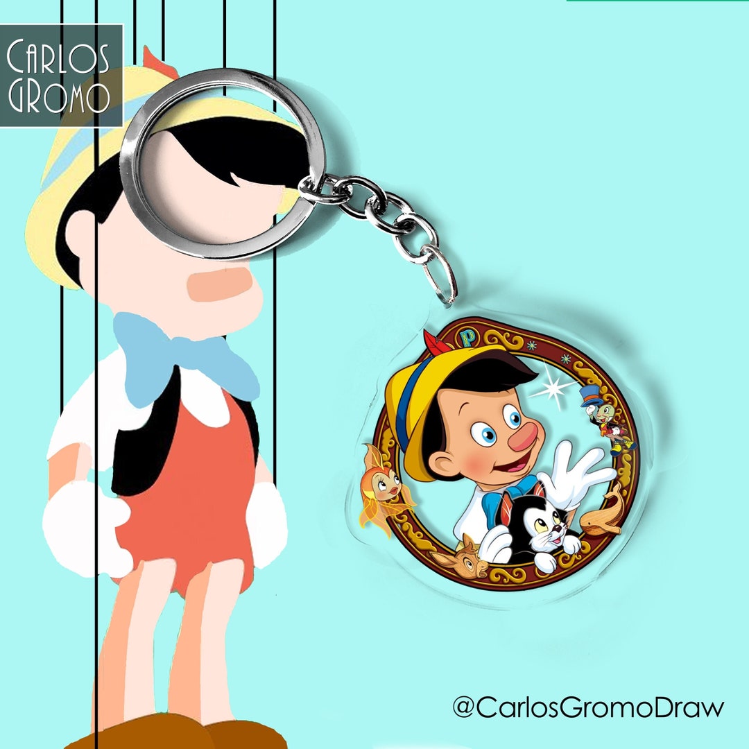 Pinocchio Disney Keychain 6 Cm Disney Accessory - Etsy