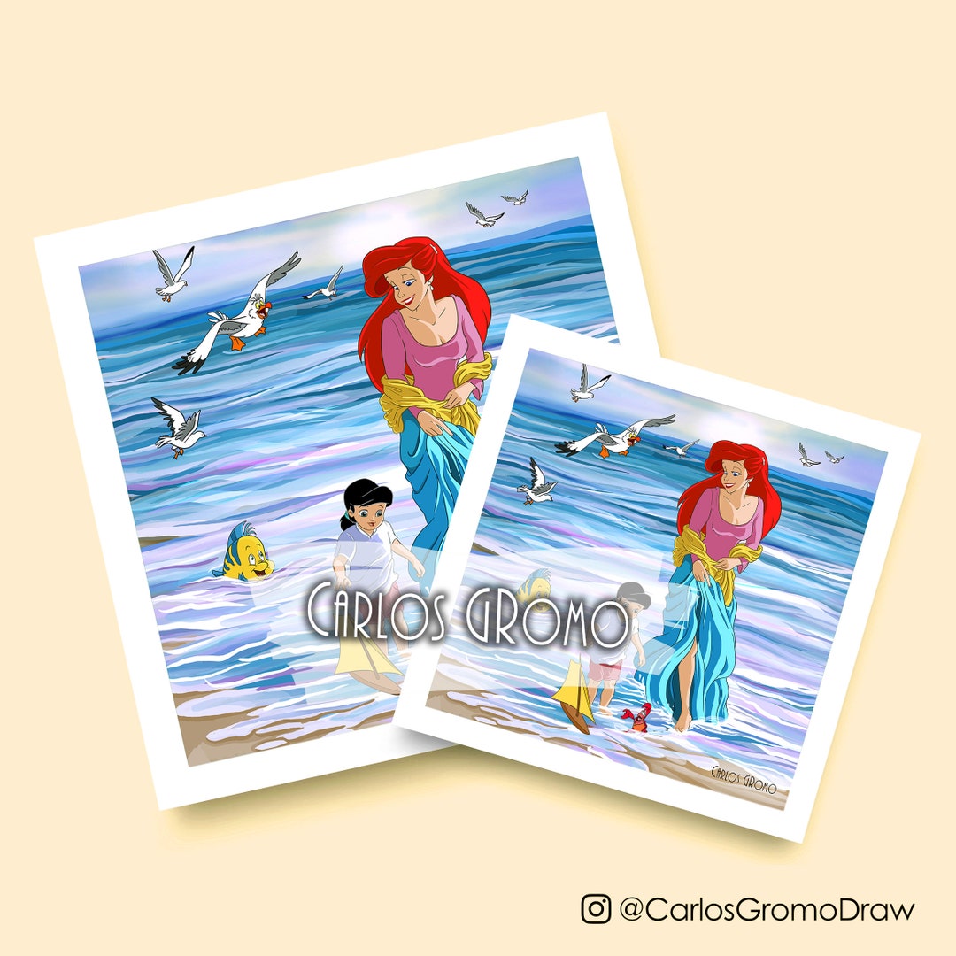 The Little Mermaid, Ariel - Illustration, Art Prints, Decoration - Etsy